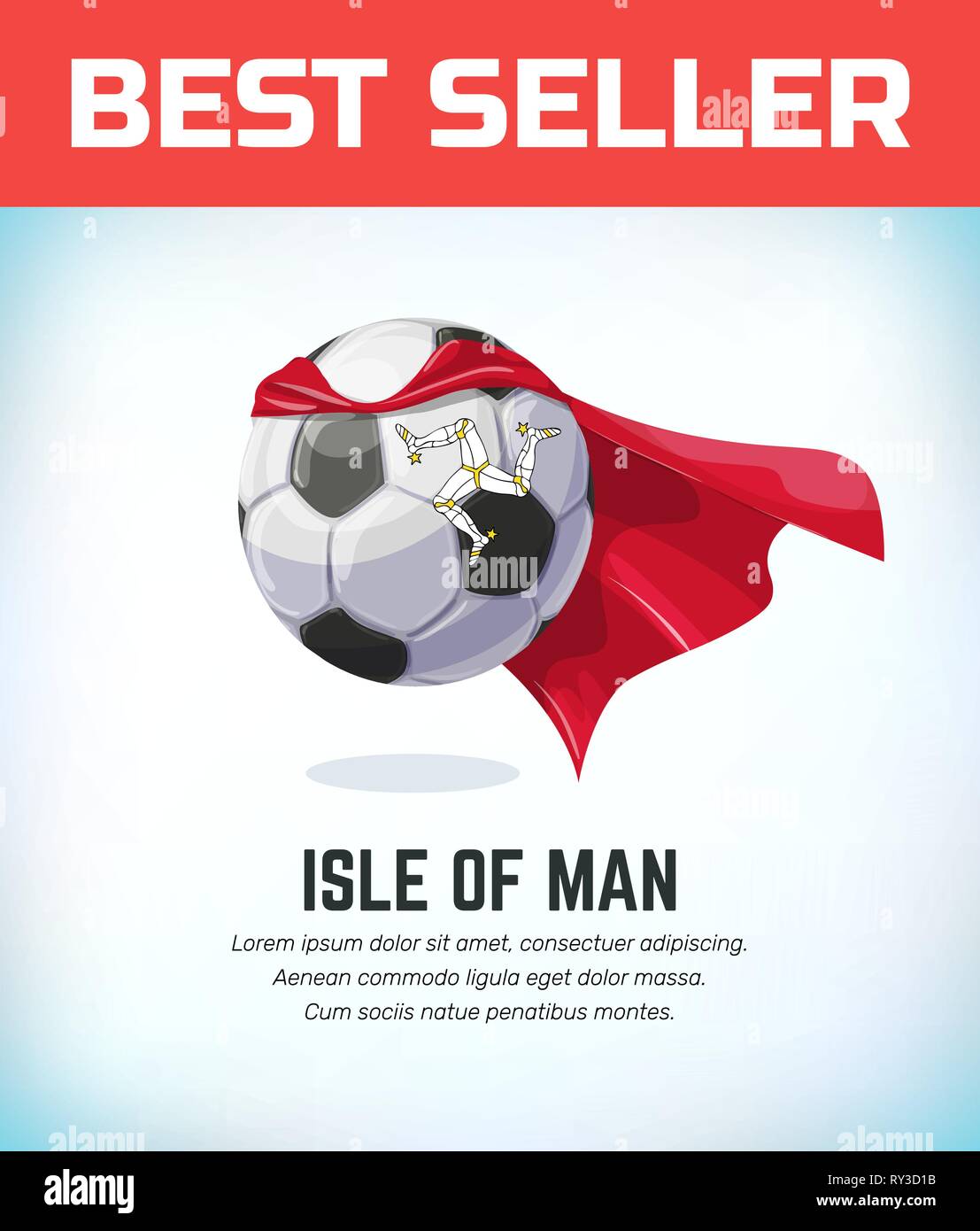 Isle Of Man football or soccer ball. Football national team. Vector ...