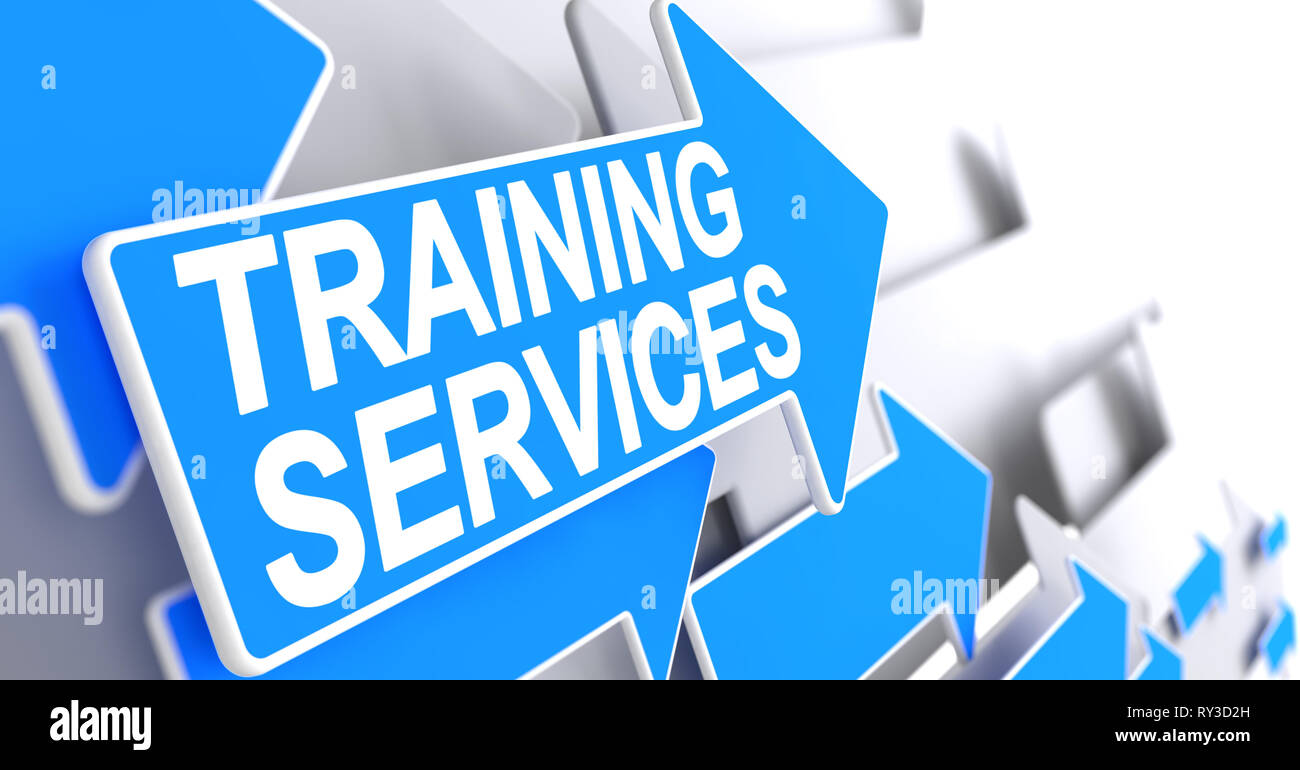 Training Services - Blue Cursor with a Inscription Indicates the ...