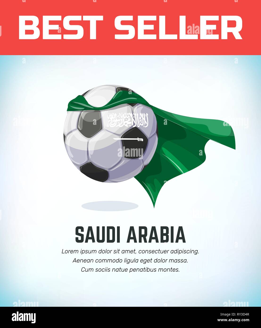 Saudi Arabia football or soccer ball. Football national team. Vector ...