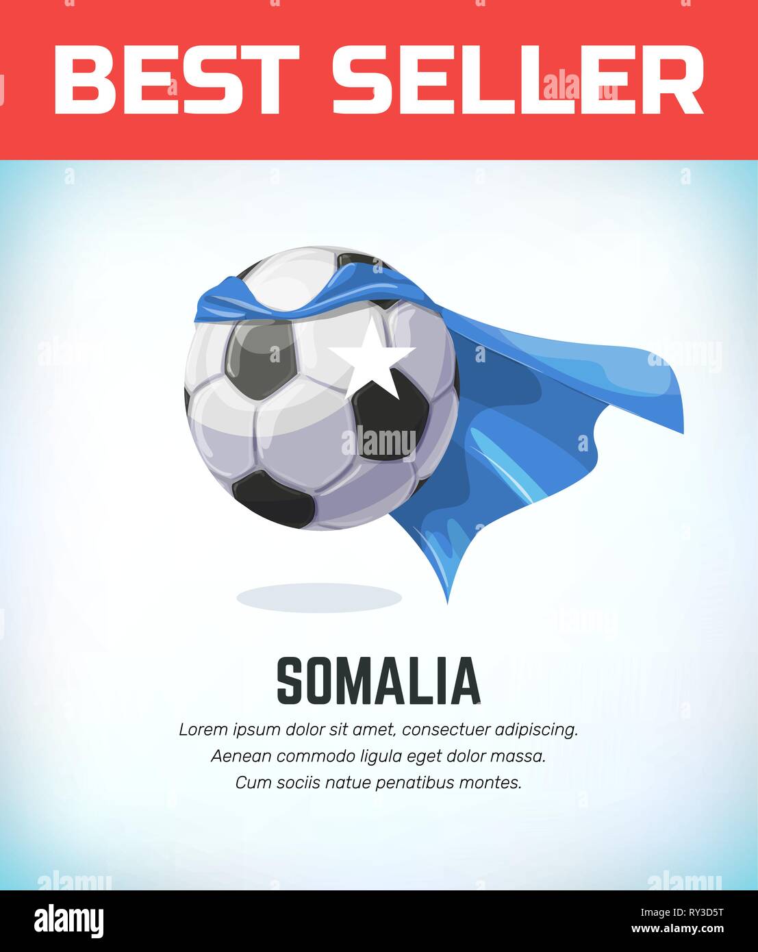 Somalia football or soccer ball. Football national team. Vector ...
