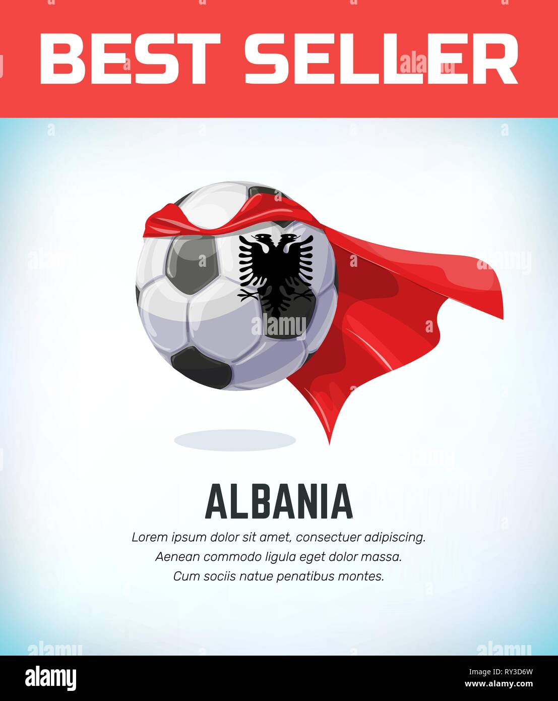Albania football or soccer ball. Football national team. Vector ...