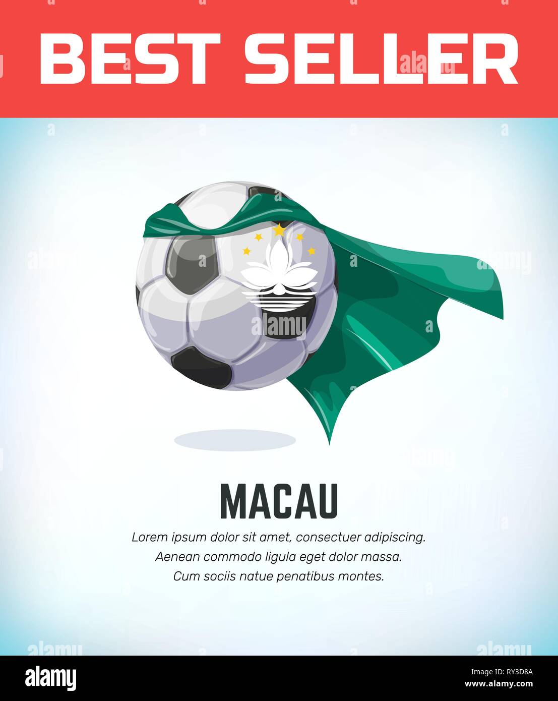 Macau football or soccer ball. Football national team. Vector ...
