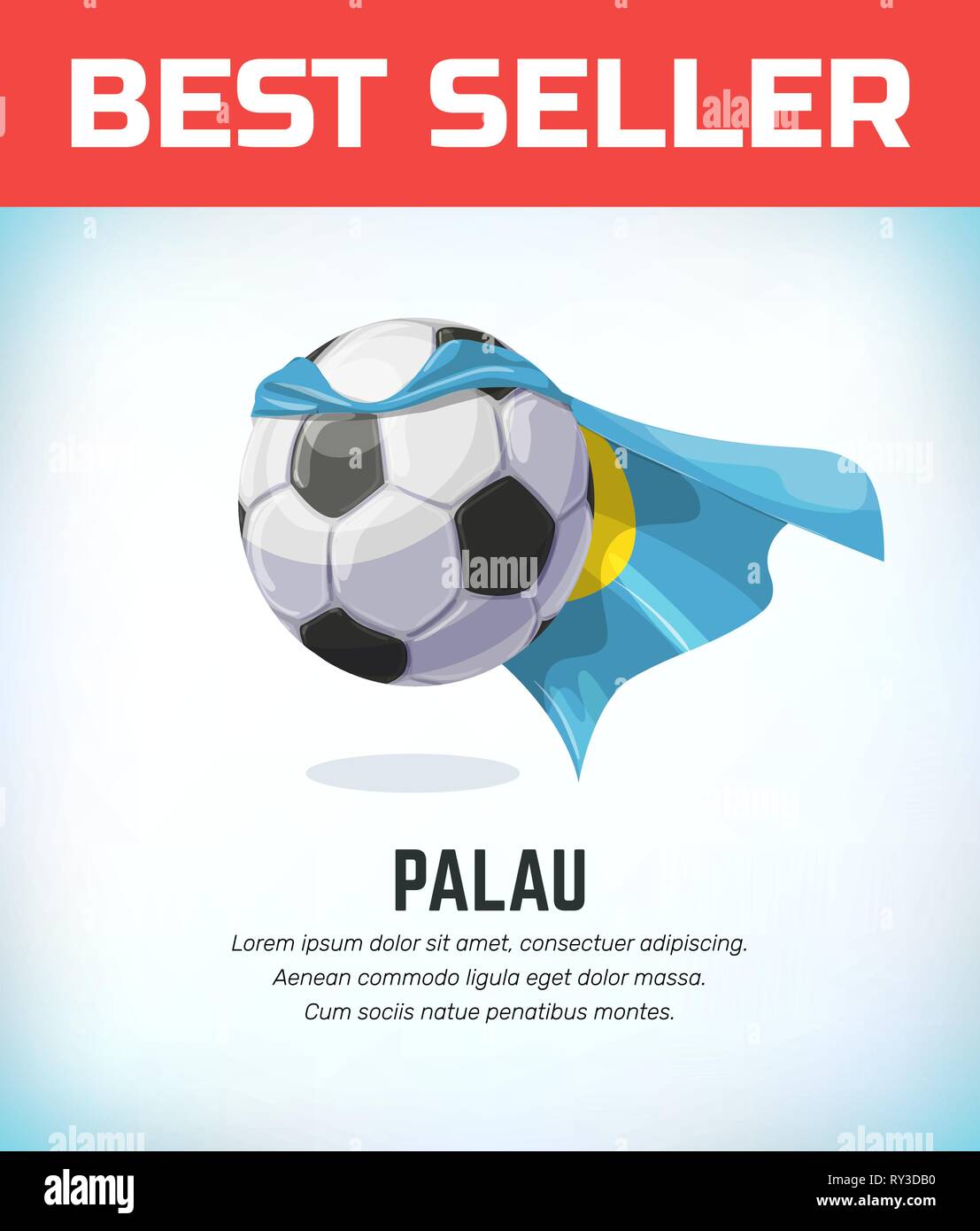 Palau football or soccer ball. Football national team. Vector ...