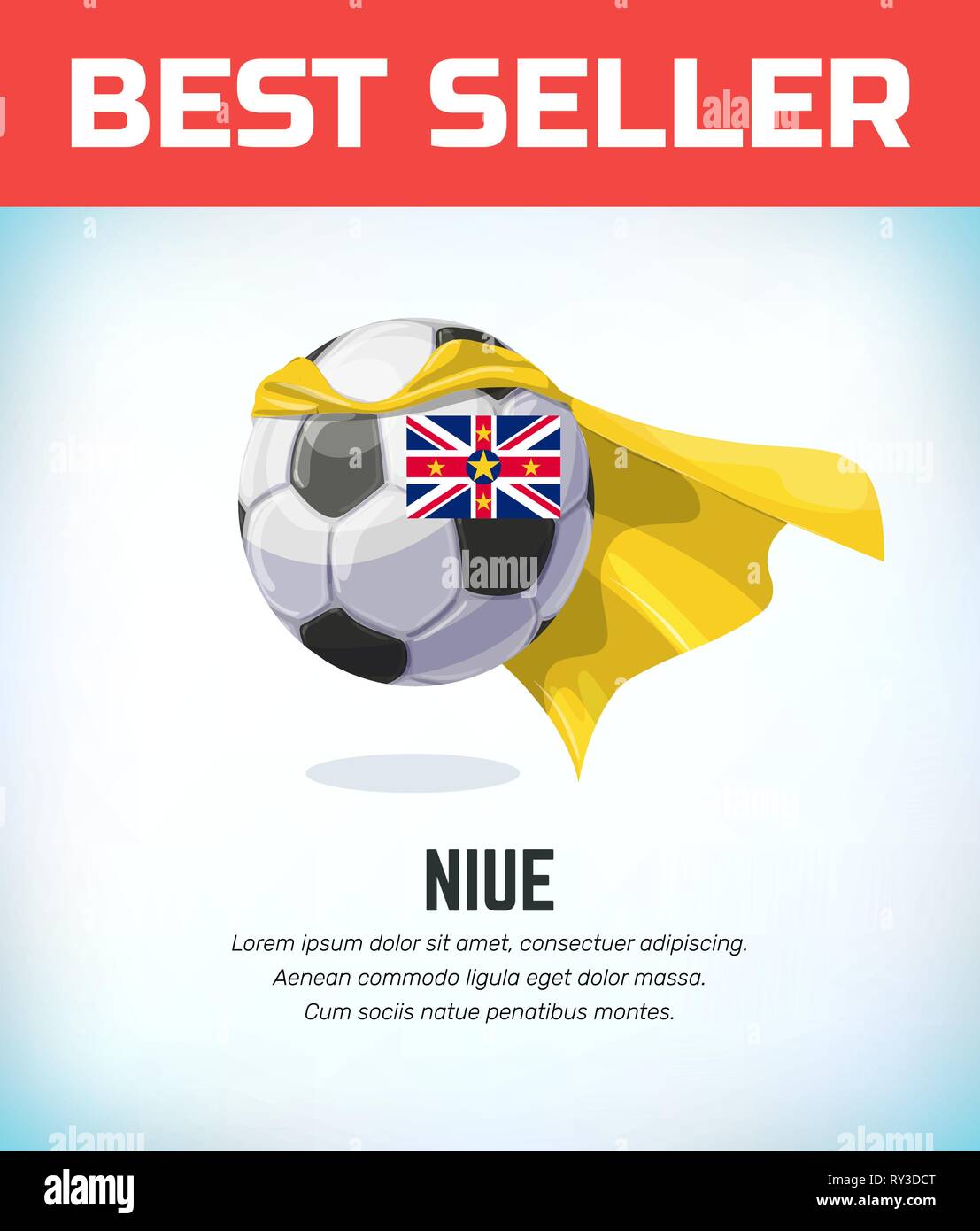Niue football or soccer ball. Football national team. Vector ...