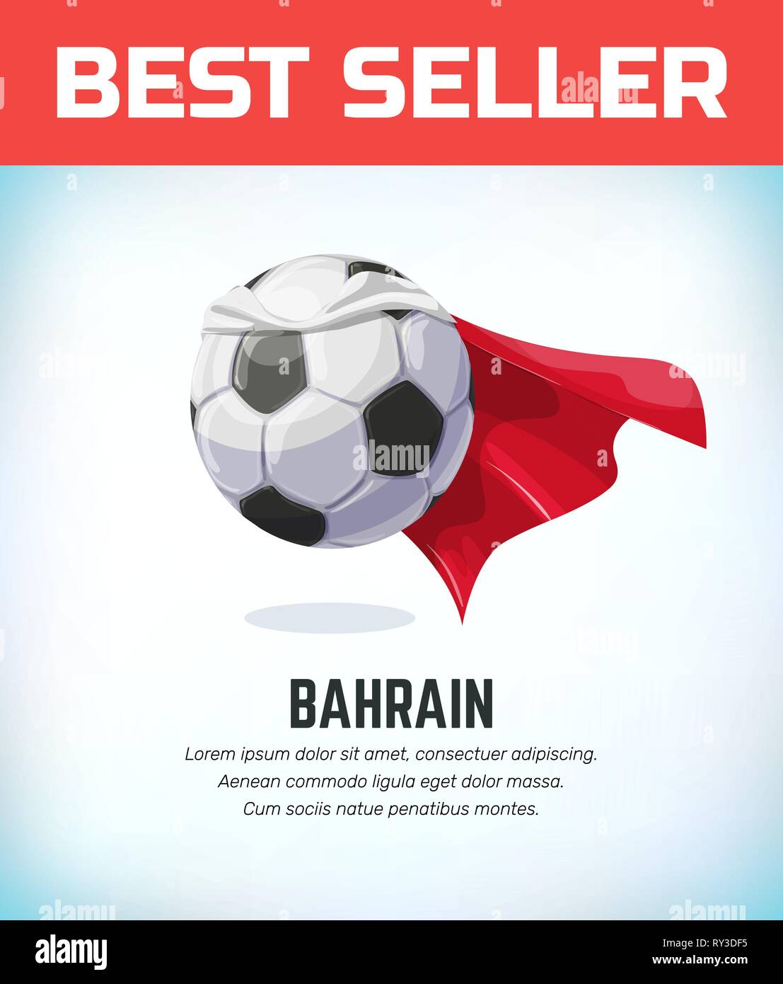 Bahrain football or soccer ball. Football national team. Vector ...