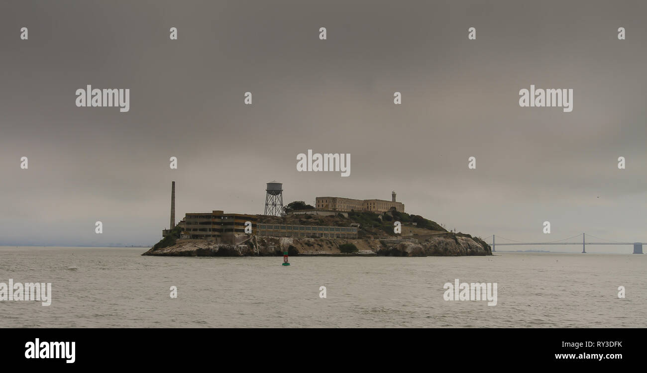 Alcatraz High Security Prison and Island, San Francisco Bay, USA viewed ...