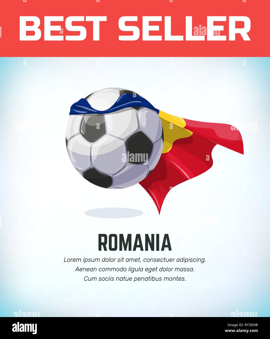 Romania football or soccer ball. Football national team. Vector ...