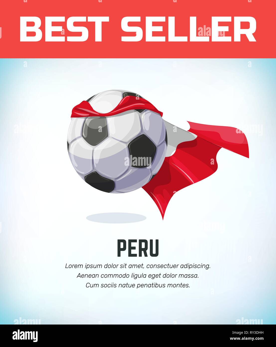 Peru football or soccer ball. Football national team. Vector ...