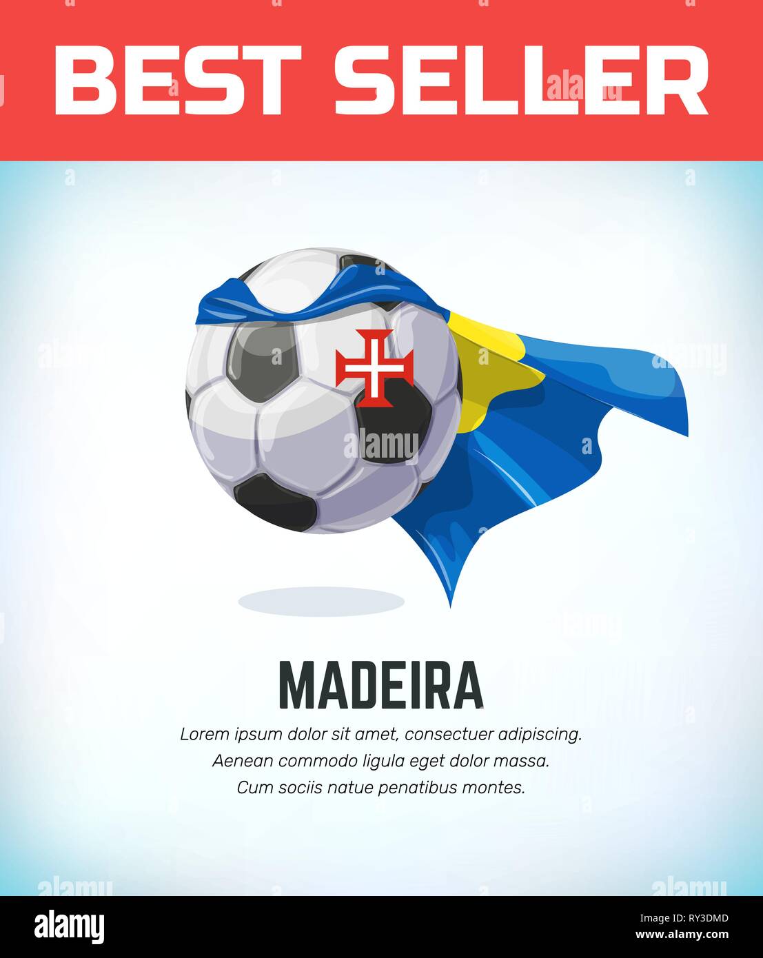 Madeira football or soccer ball. Football national team. Vector ...