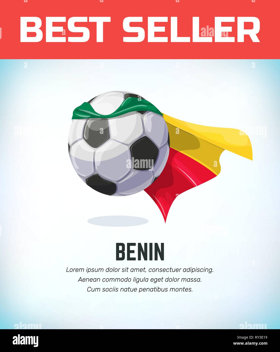 Benin football or soccer ball. Football national team. Vector ...