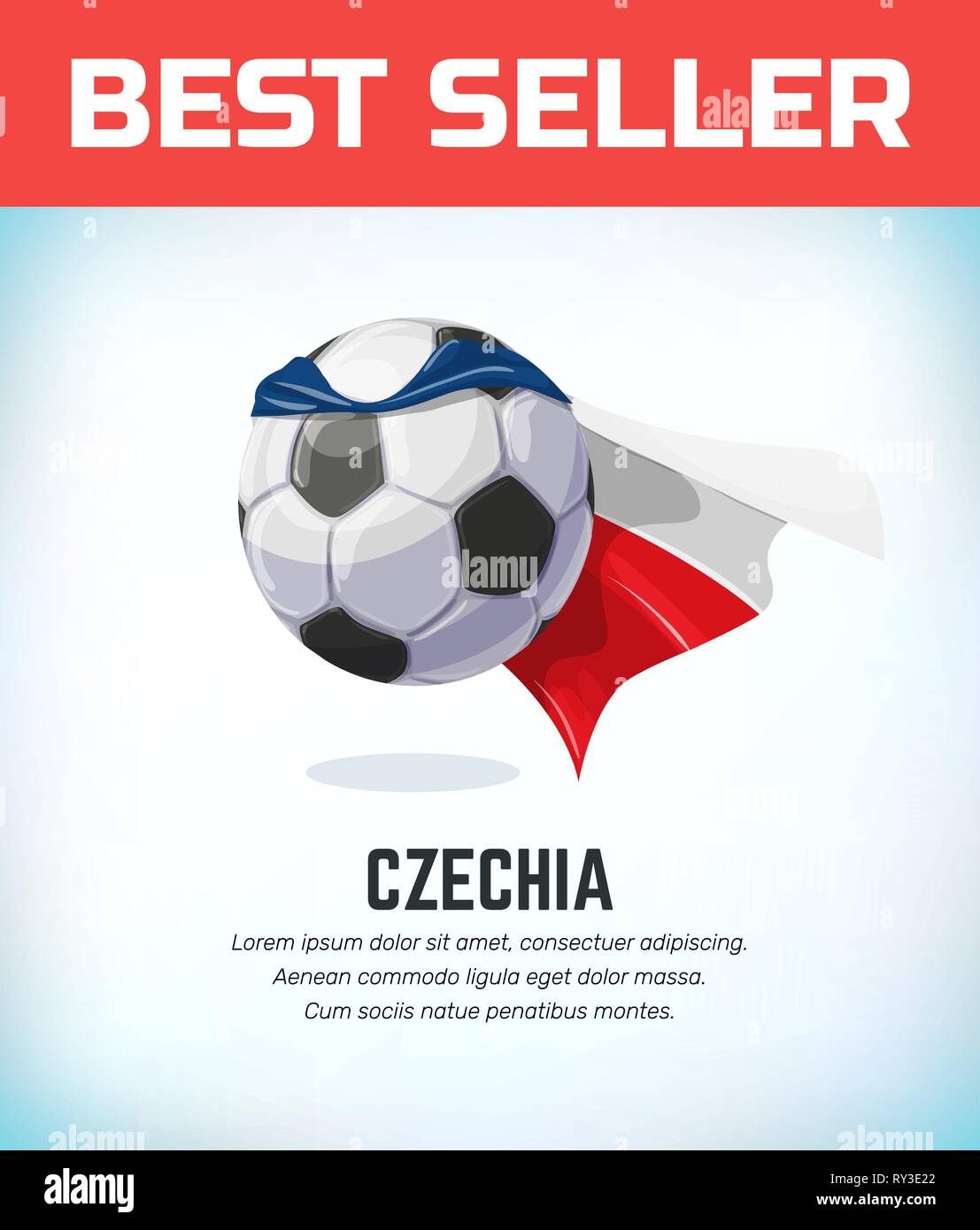 Czechia football or soccer ball. Football national team. Vector ...