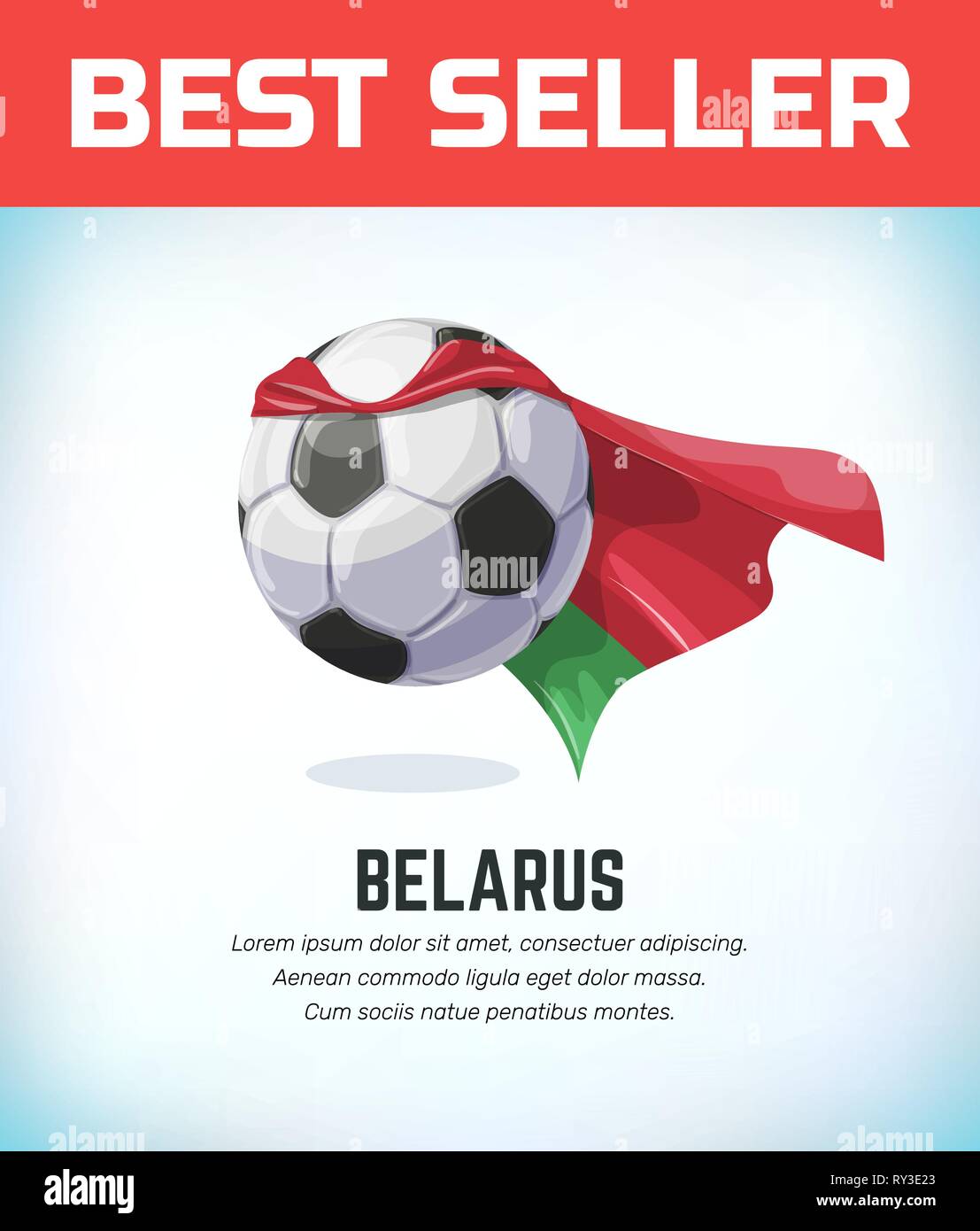 Belarus football or soccer ball. Football national team. Vector ...