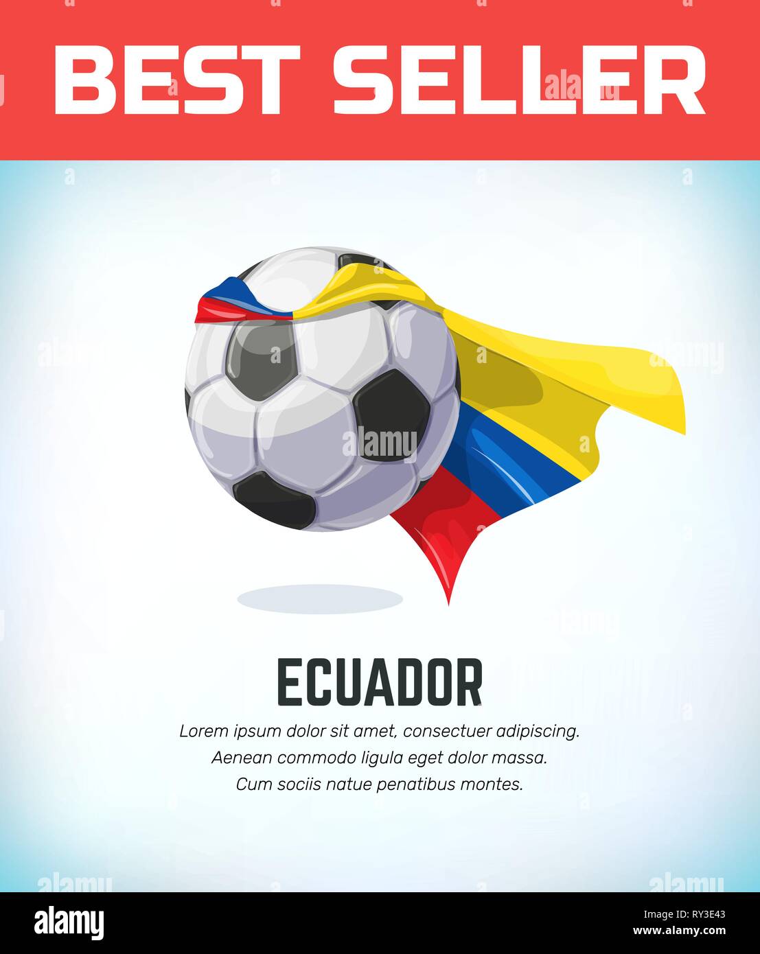 Ecuador football or soccer ball. Football national team. Vector ...