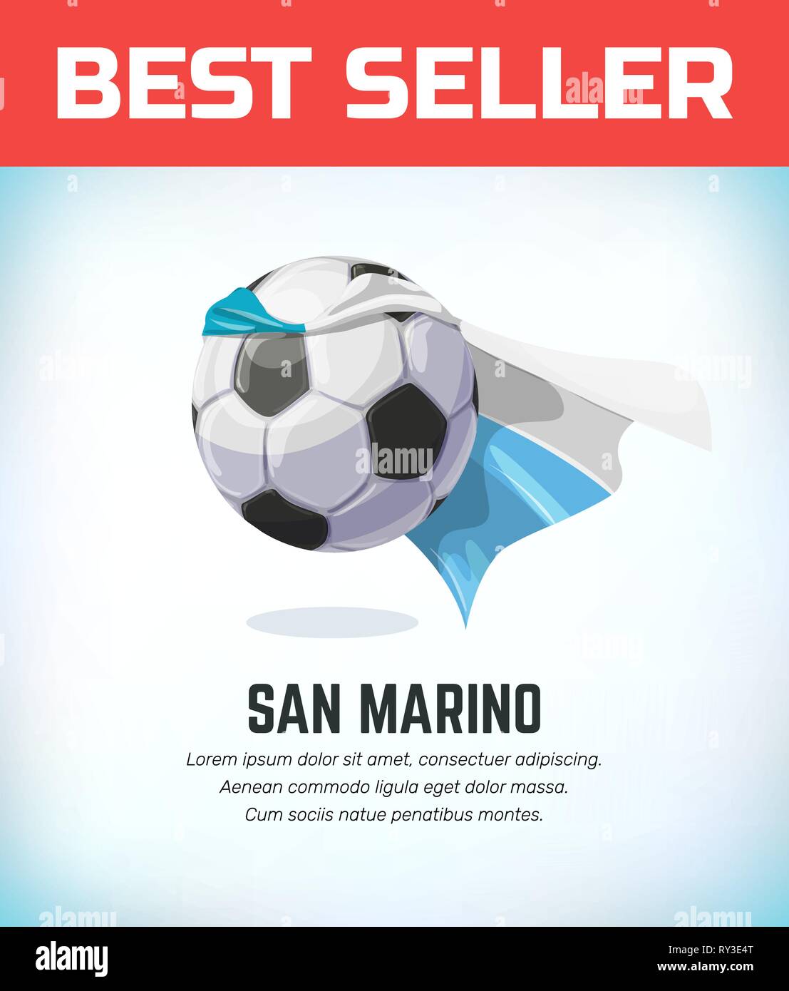 San Marino football or soccer ball. Football national team. Vector ...