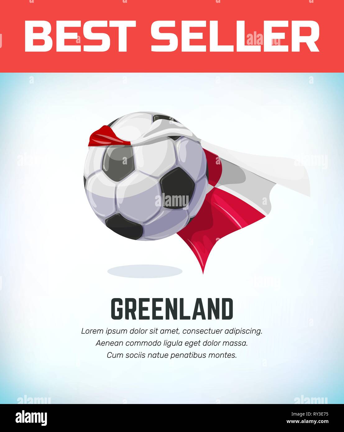 Greenland football or soccer ball. Football national team. Vector ...