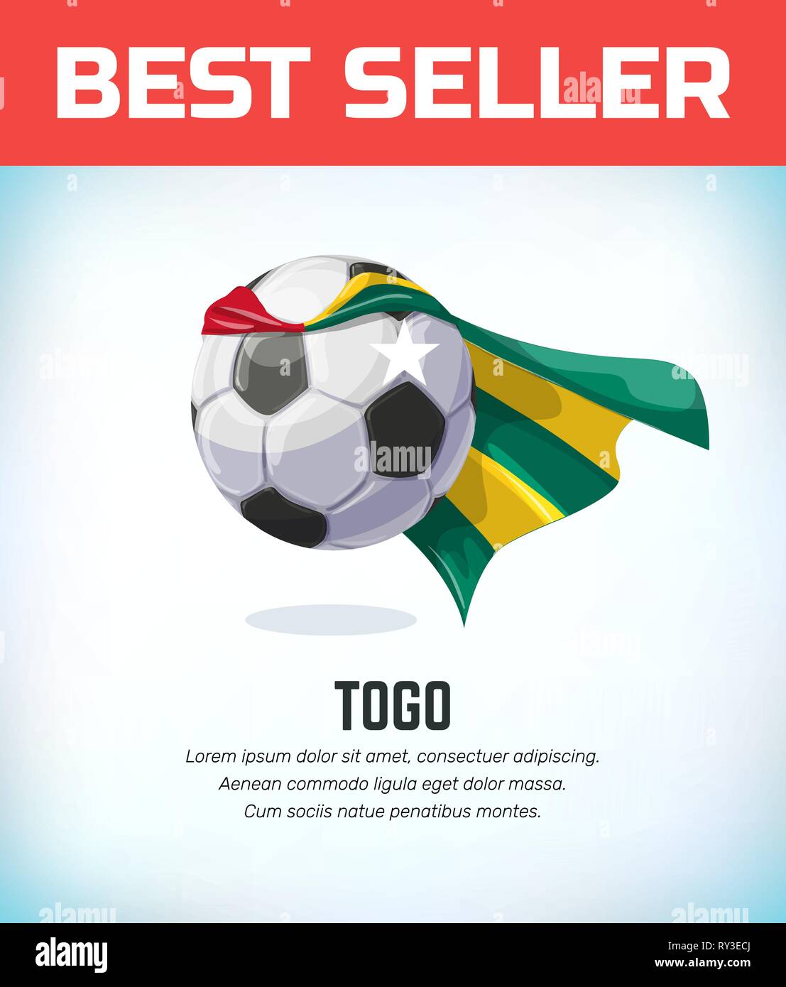 Togo football or soccer ball. Football national team. Vector ...