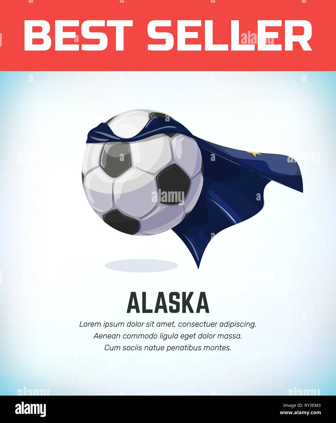 Alaska football or soccer ball. Football national team. Vector ...