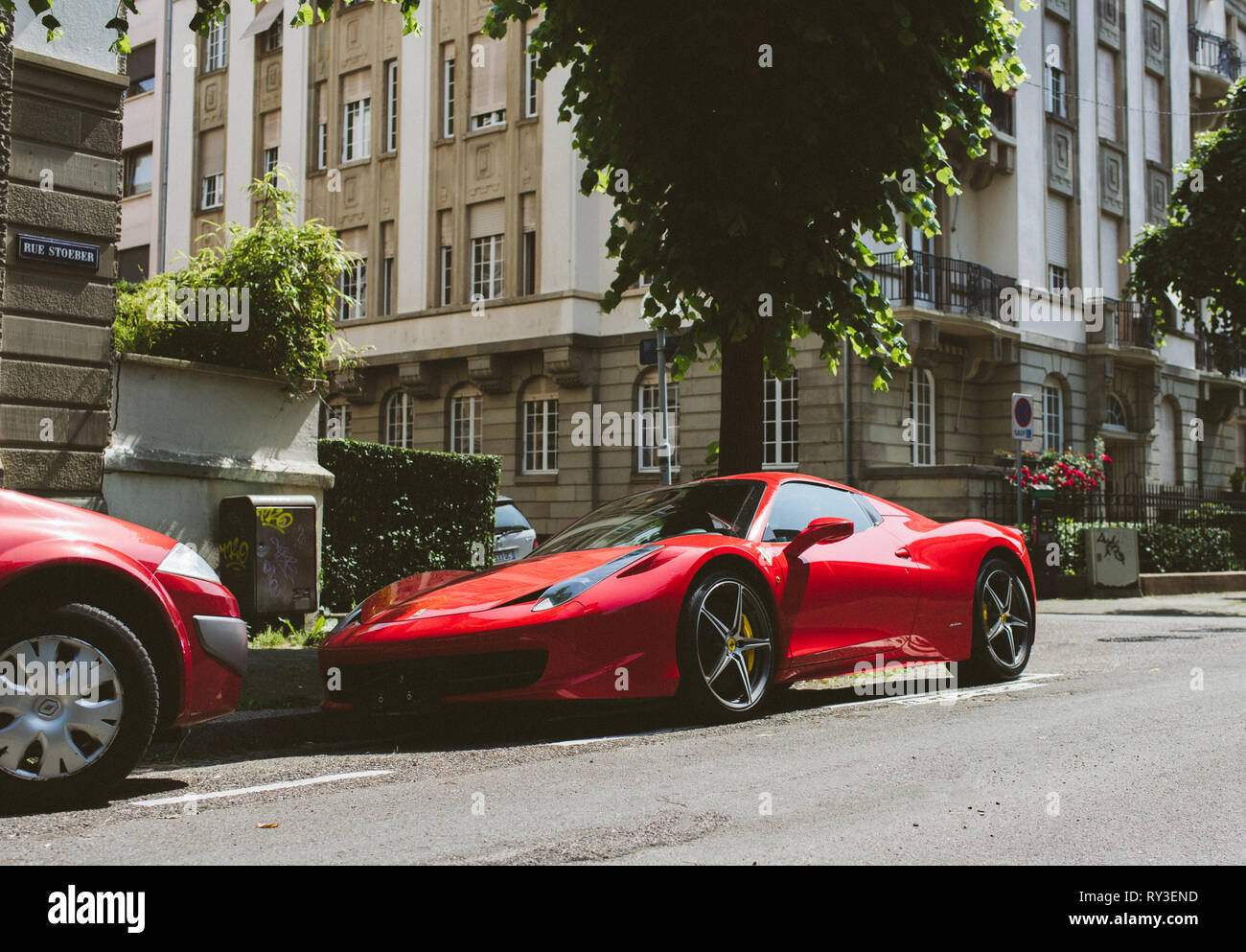 STRASBOURG, FRANCE - MAY 28, 2018: Side view of expensive luxury ...