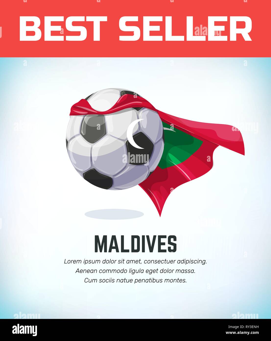 Maldives football or soccer ball. Football national team. Vector ...