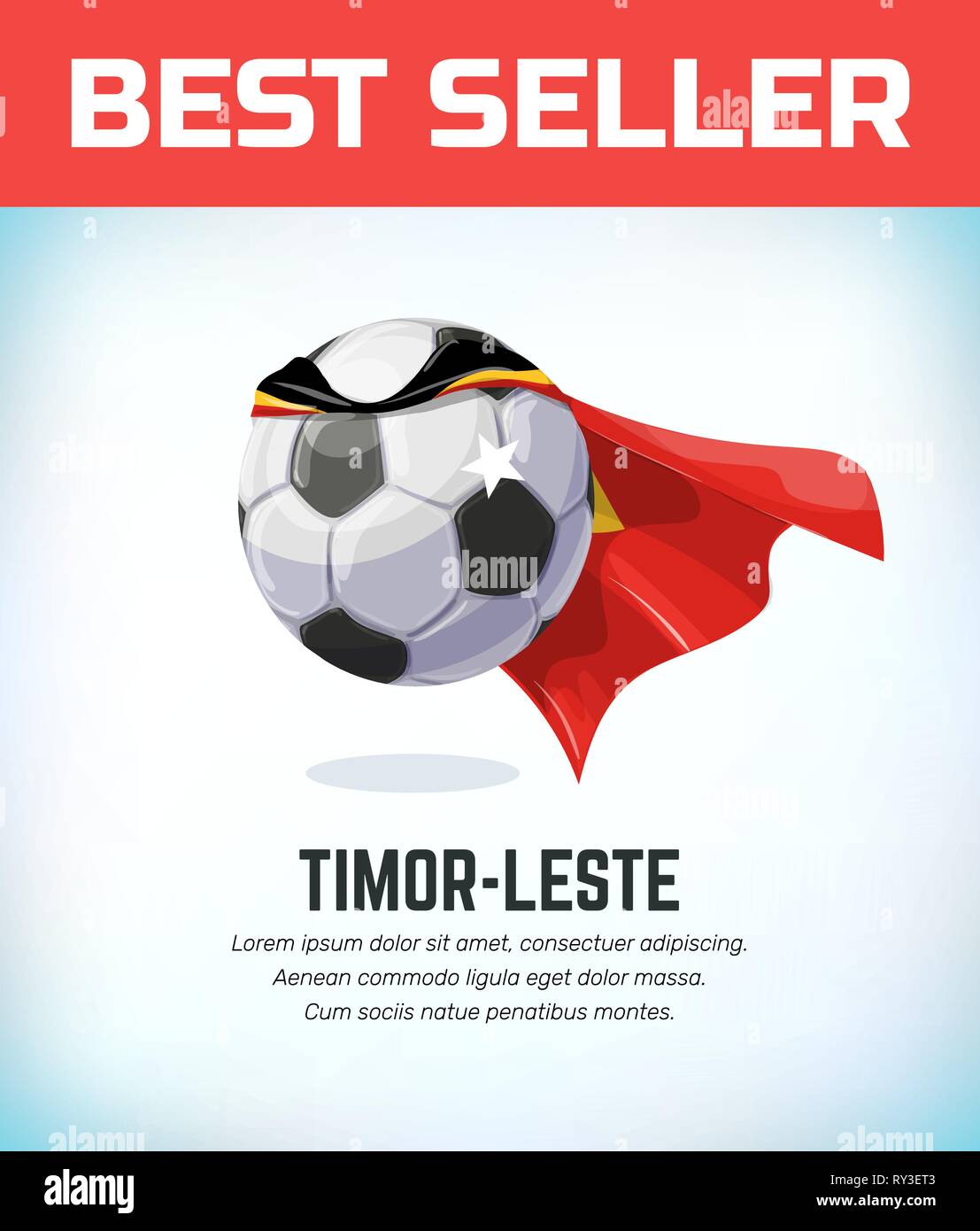 Timor Leste football or soccer ball. Football national team. Vector ...