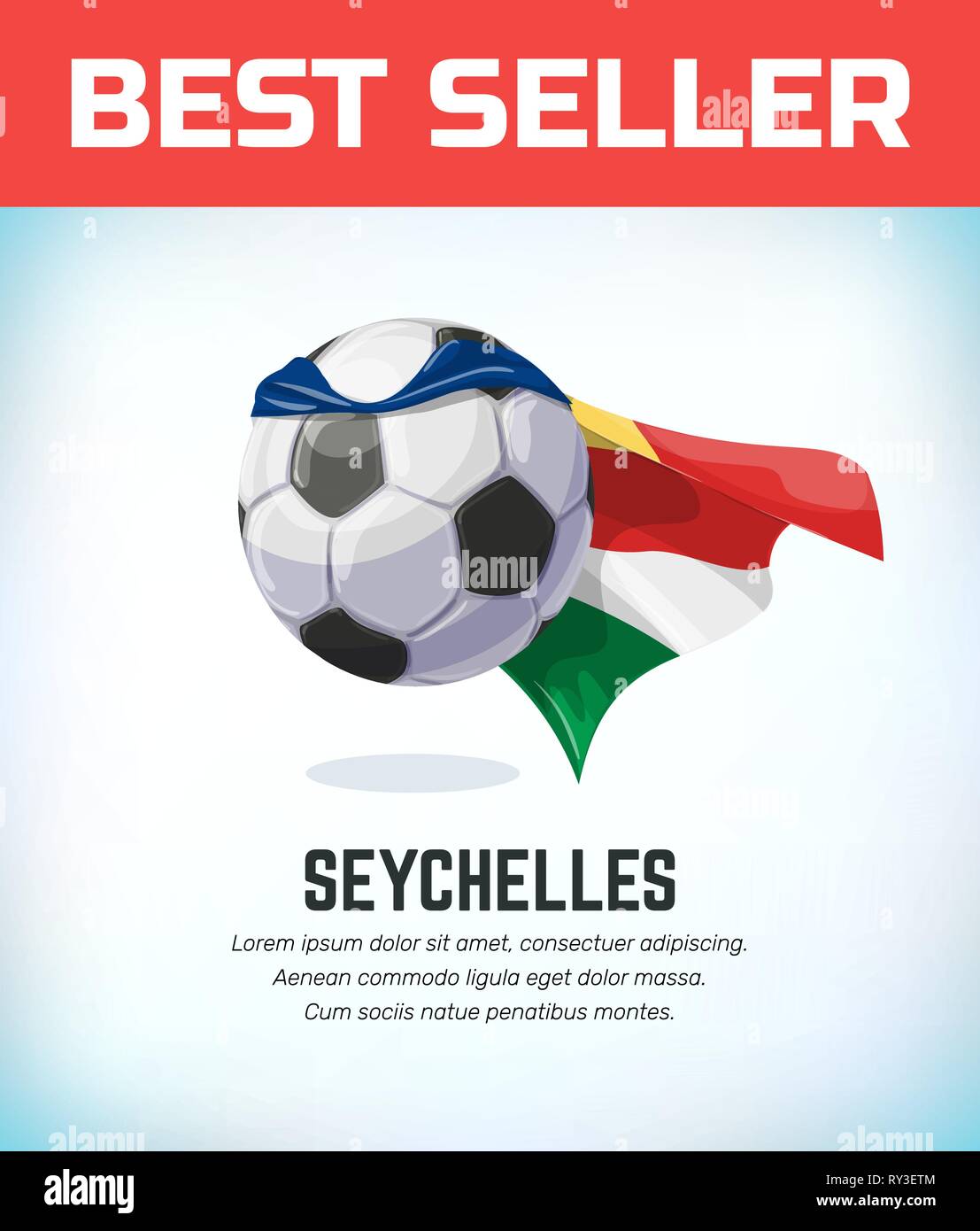 Seychelles football or soccer ball. Football national team. Vector ...