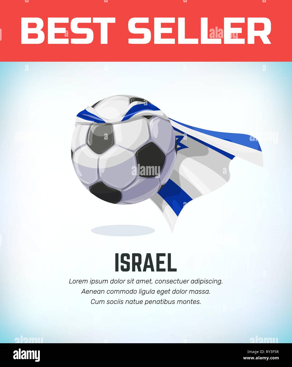Israel football or soccer ball. Football national team. Vector ...