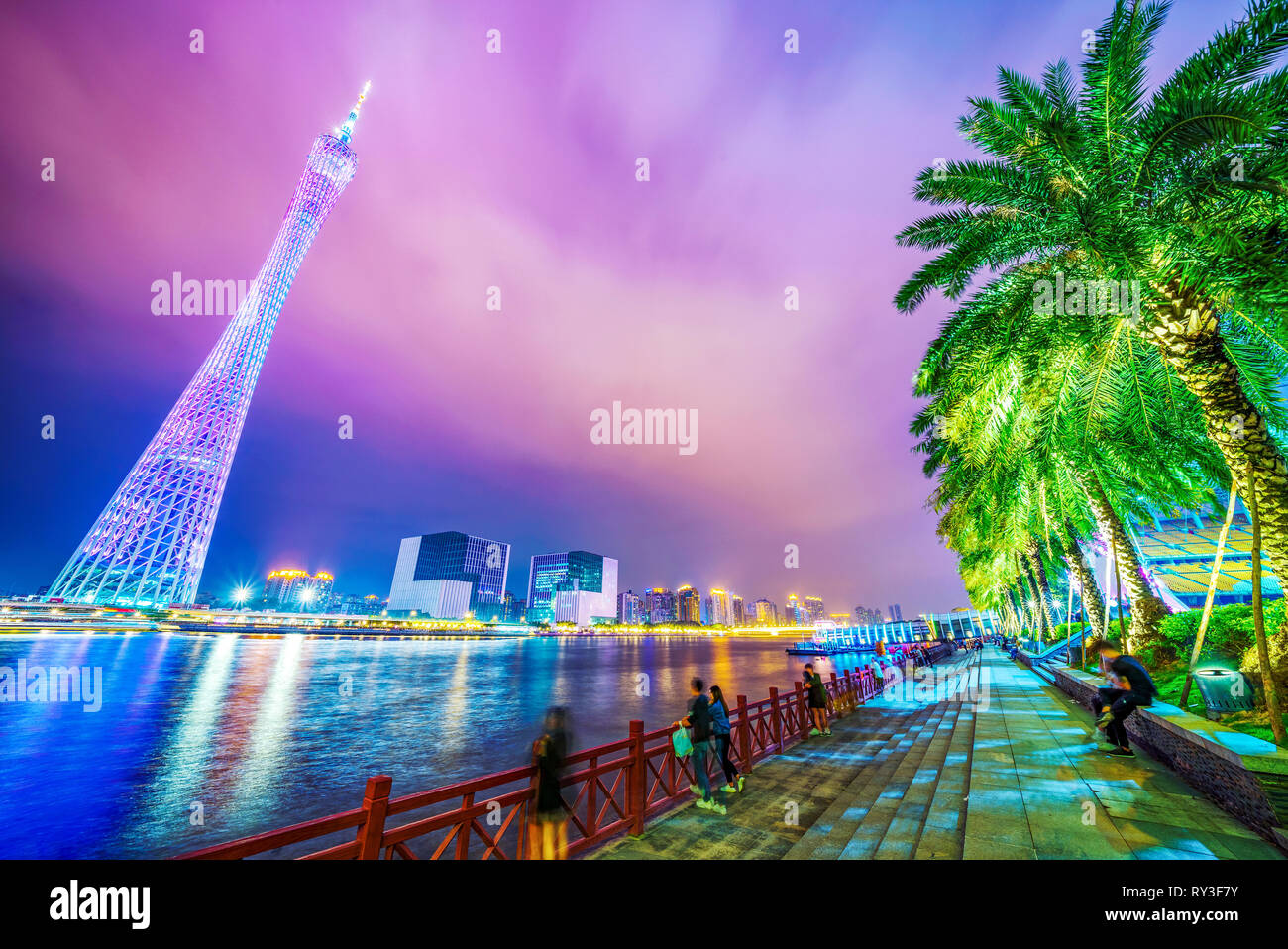 GUANGZHOU, CHINA - OCTOBER 16: This is a view of the Canton Tower and ...