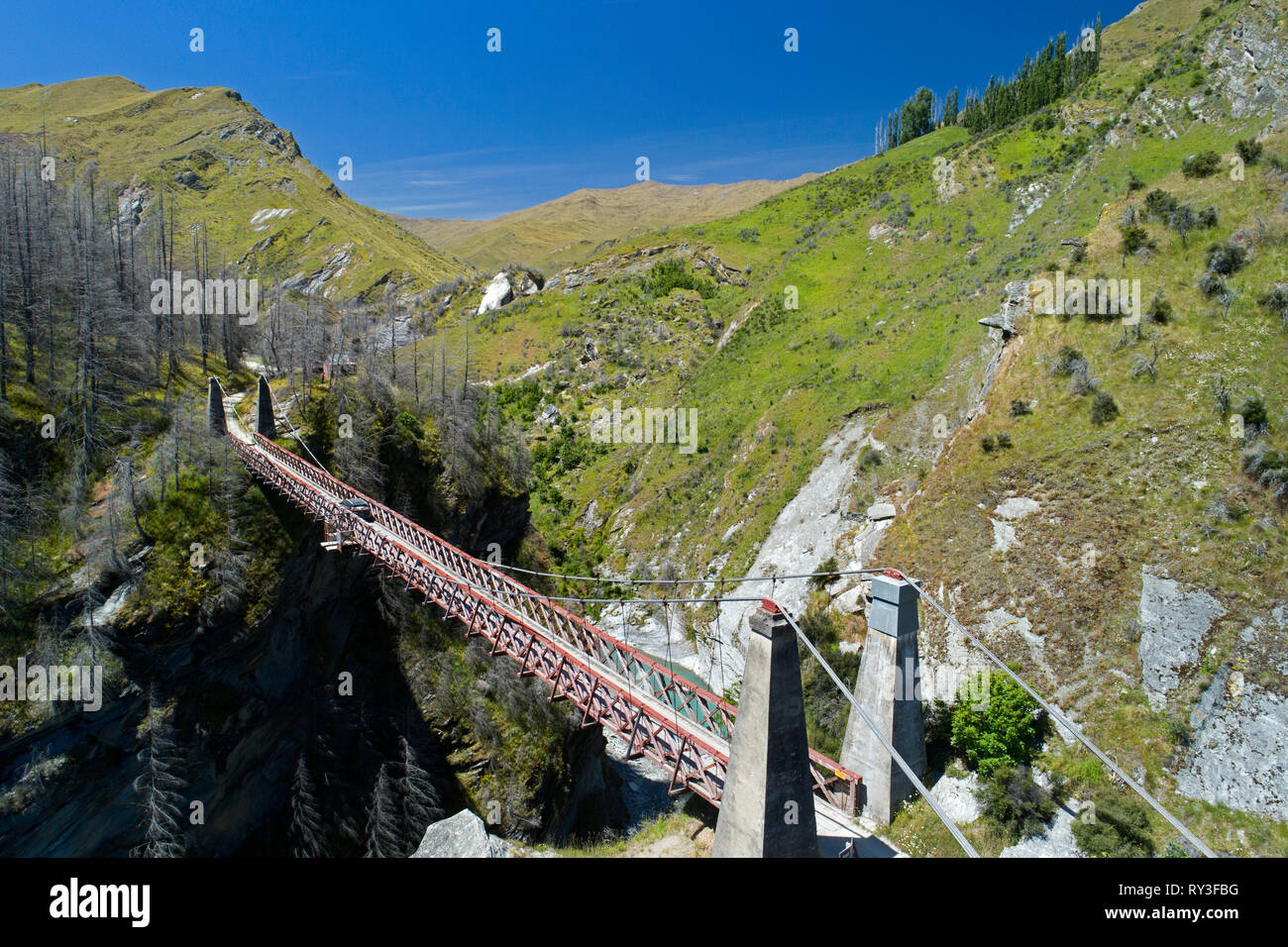 Historic Skippers Suspension Bridge (1901), Skippers Canyon, Queenstown ...