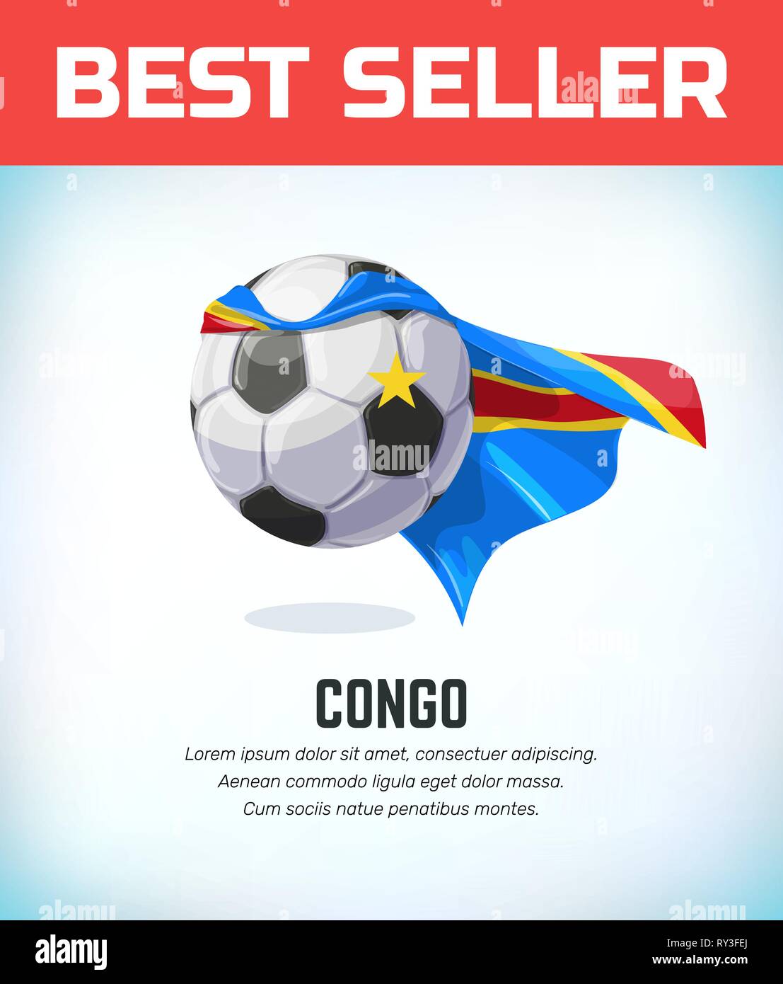 Congo football or soccer ball. Football national team. Vector ...