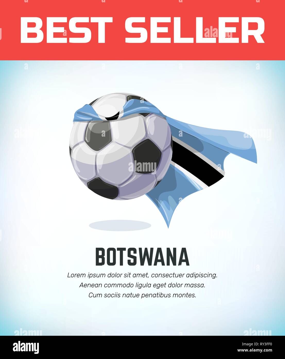 Botswana football or soccer ball. Football national team. Vector ...