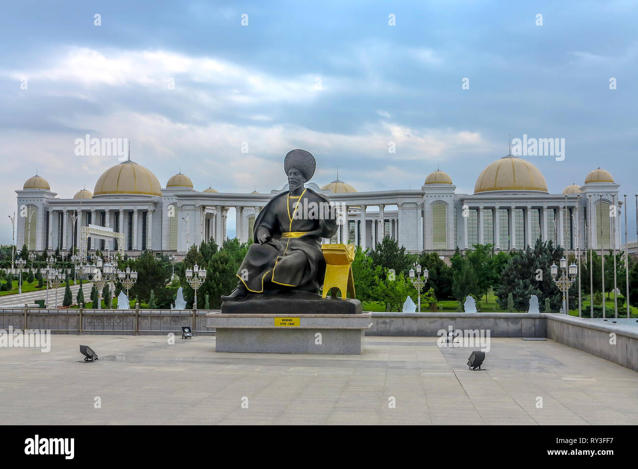 Ashgabat Independence Monument with Turkmen Warrior in Traditional ...