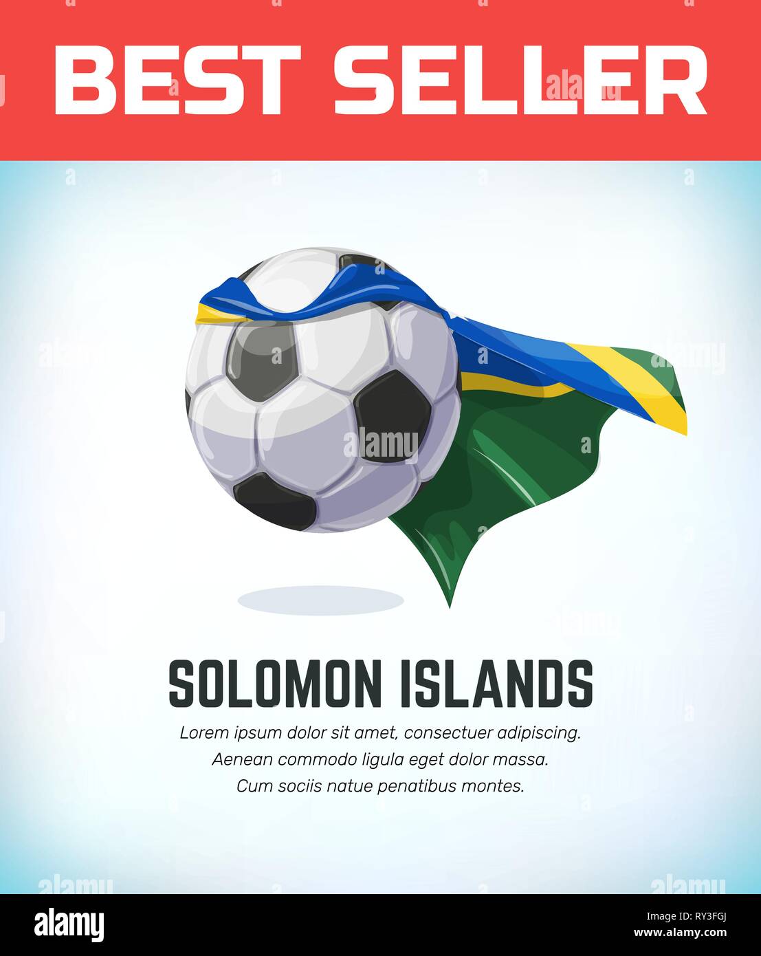 Solomon Islands football or soccer ball. Football national team. Vector ...