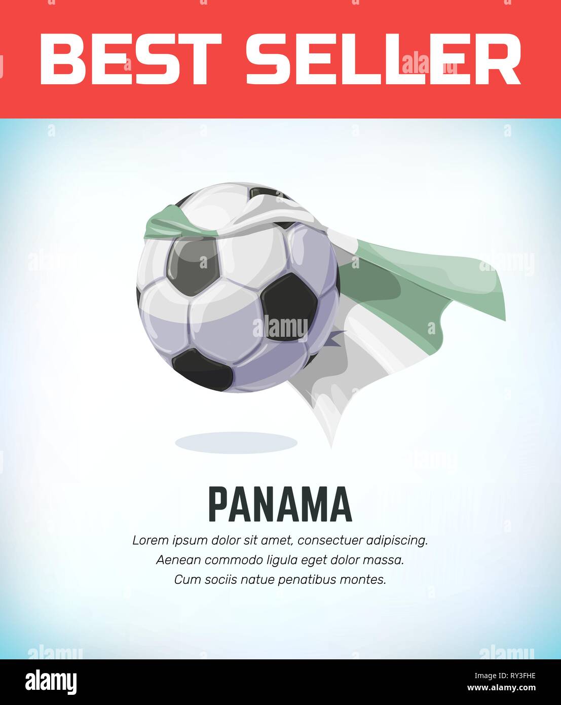 Panama football or soccer ball. Football national team. Vector ...
