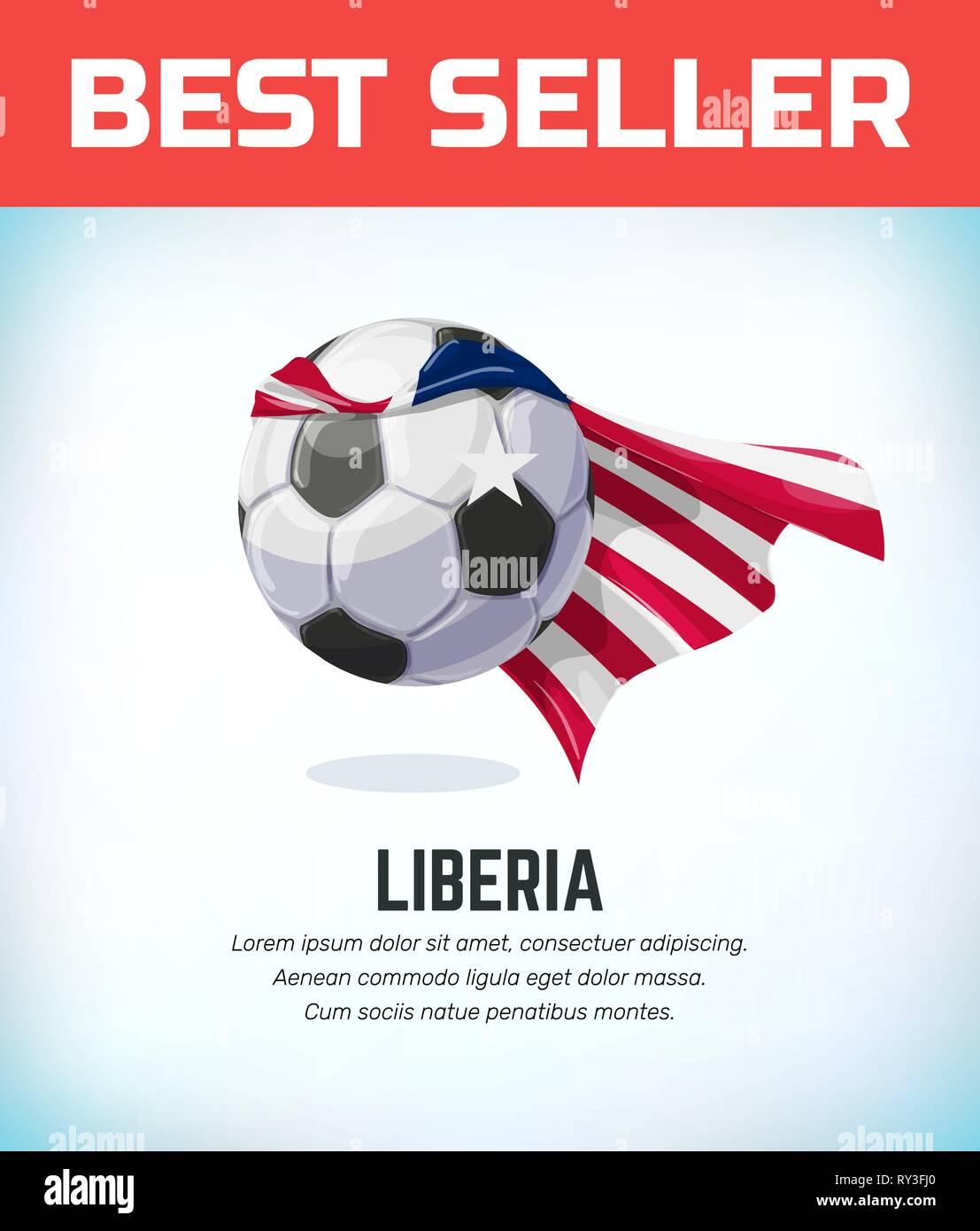 Liberia football or soccer ball. Football national team. Vector ...