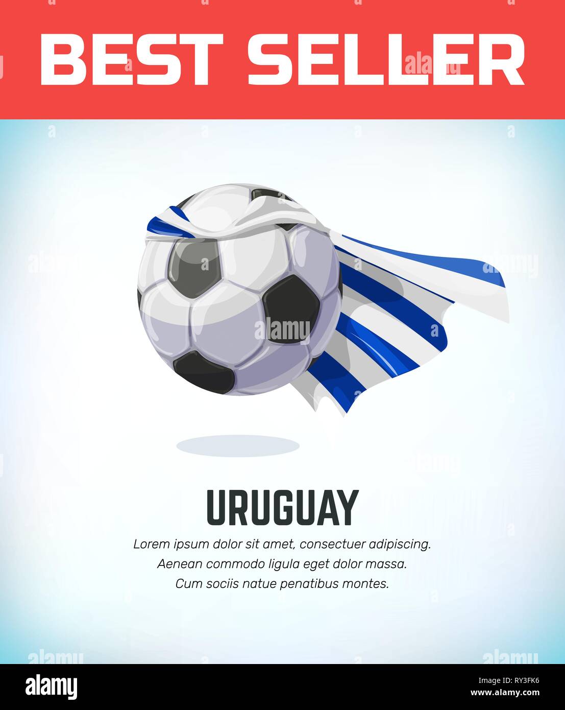 Uruguay football or soccer ball. Football national team. Vector ...