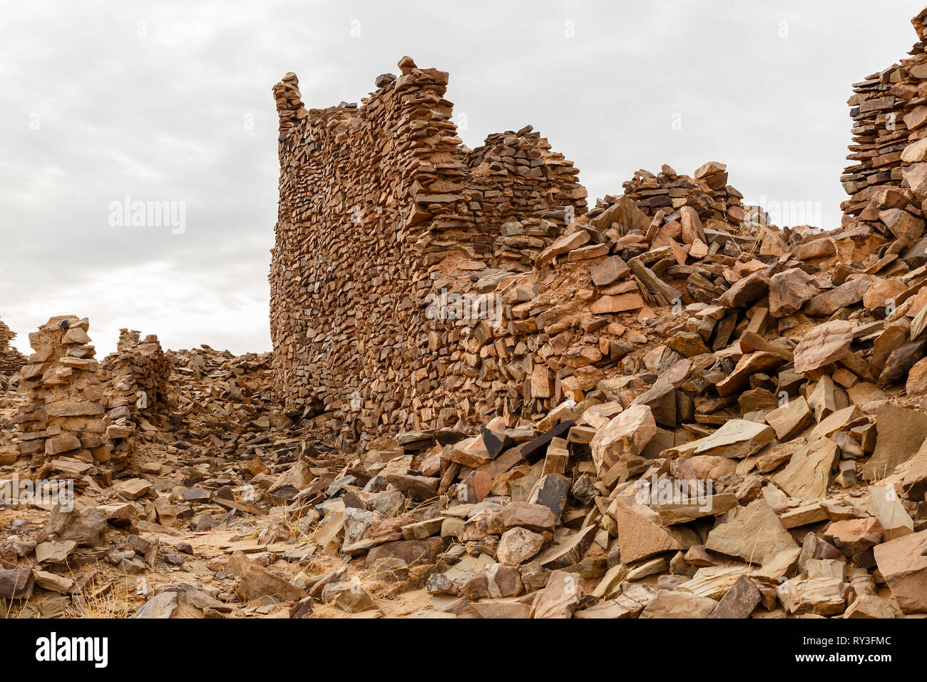 ruins of the ancient town in the Sahara desert, lost ghost town Ba ...