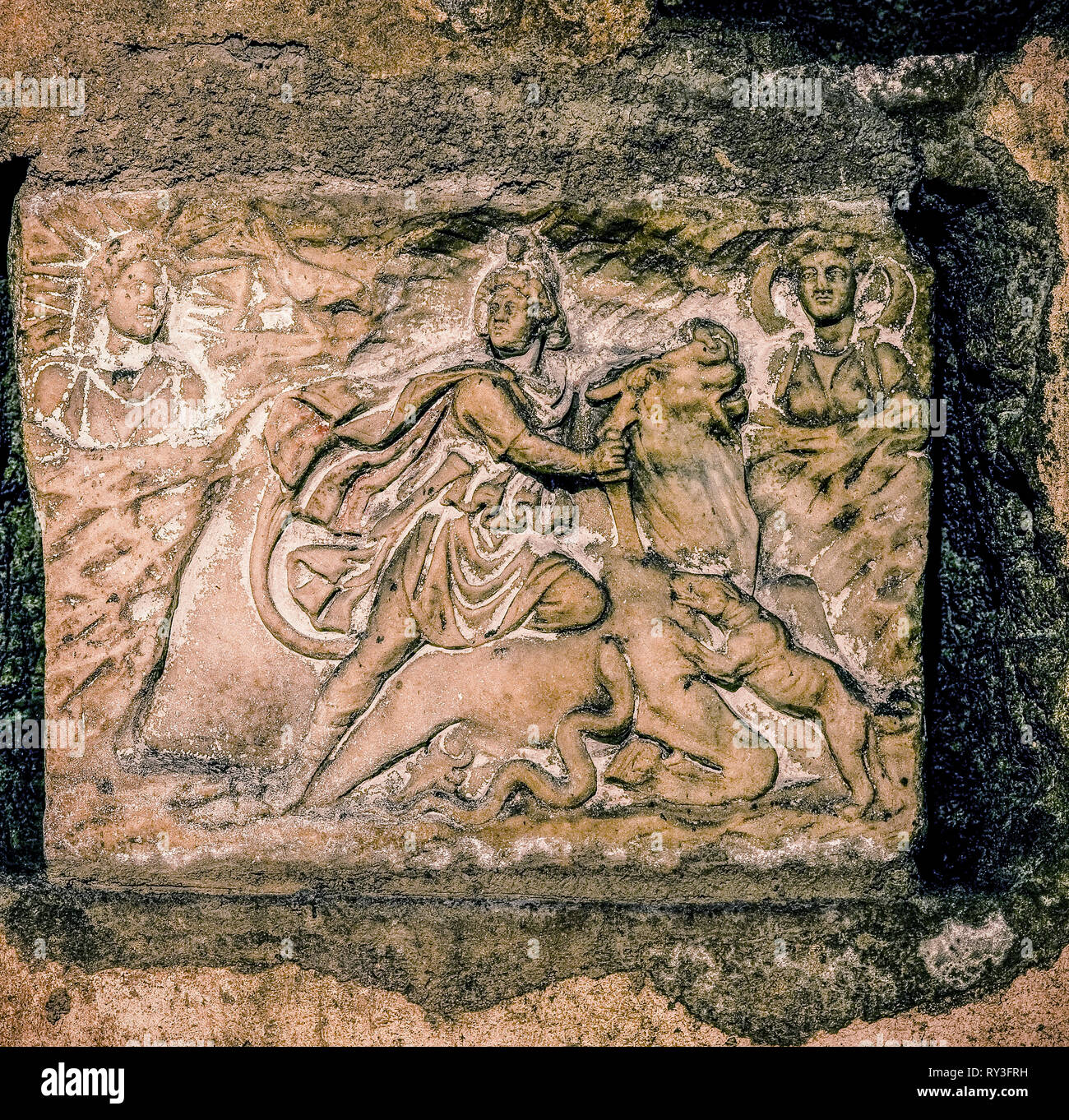Italy, Lazio, Rome, Rome Underground - Roman archeology, Mithraeum of ...