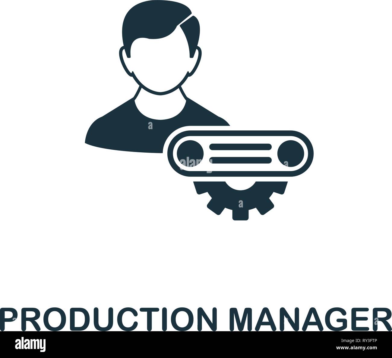Production Manager icon. Creative element design from risk management ...