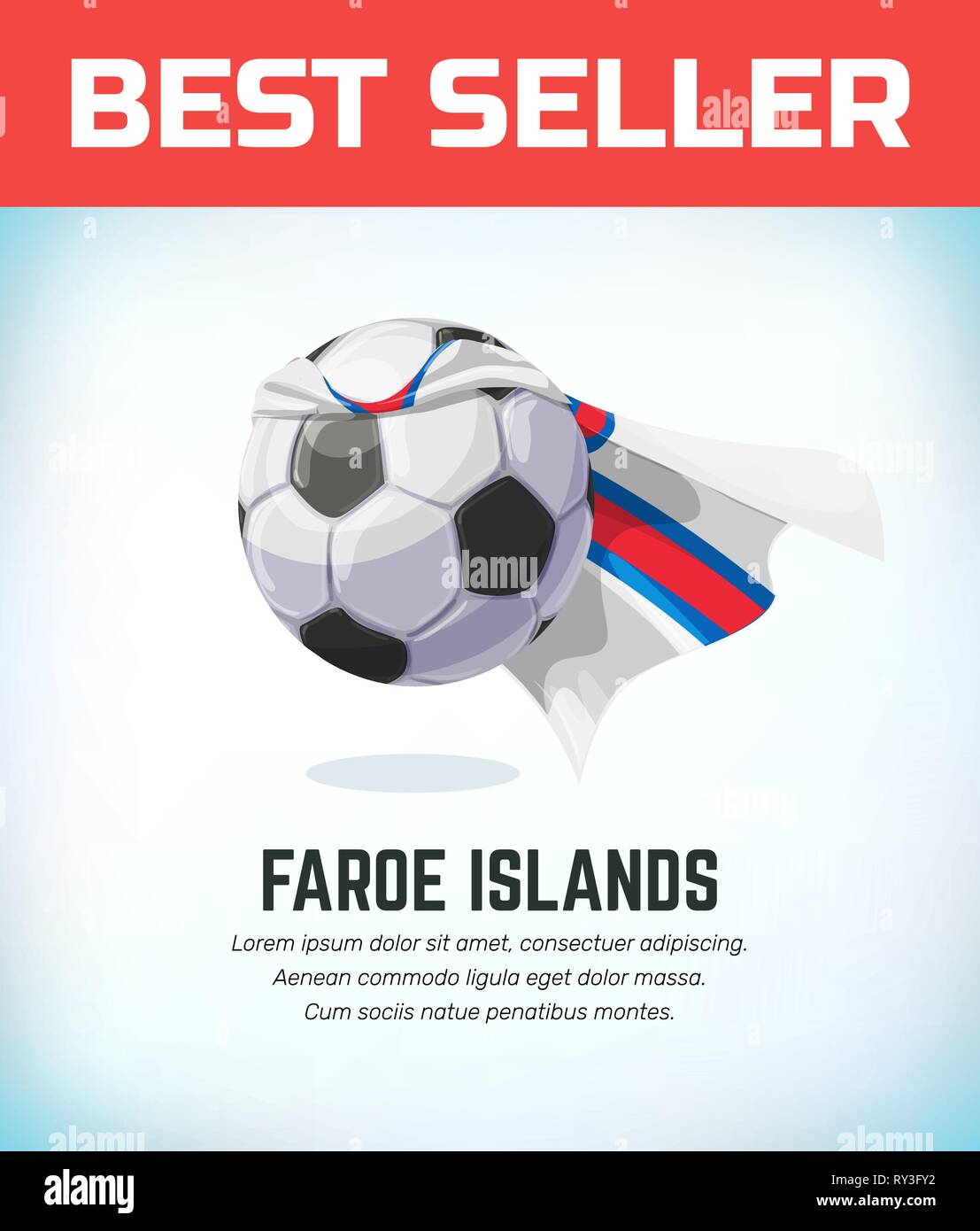 Faroe Islands football or soccer ball. Football national team. Vector ...