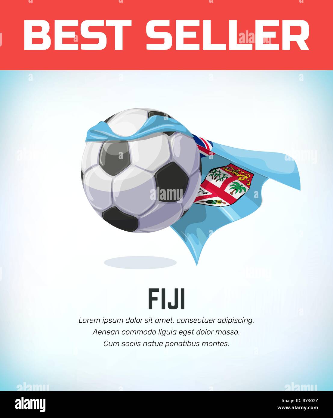 Fiji football or soccer ball. Football national team. Vector ...
