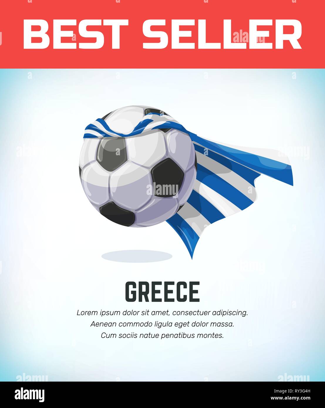 Greece football or soccer ball. Football national team. Vector ...
