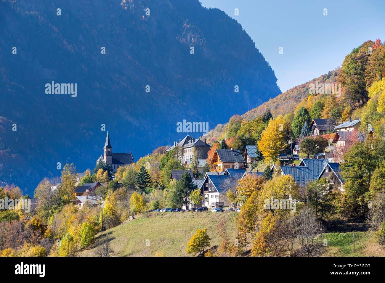 France, Is?re, village of Allemond above Lake Verney Stock Photo - Alamy