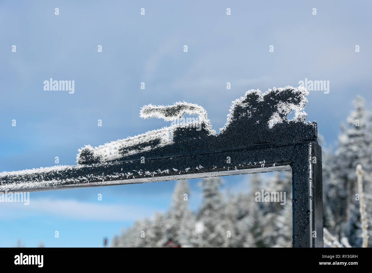 a building covered in snow Stock Photo - Alamy