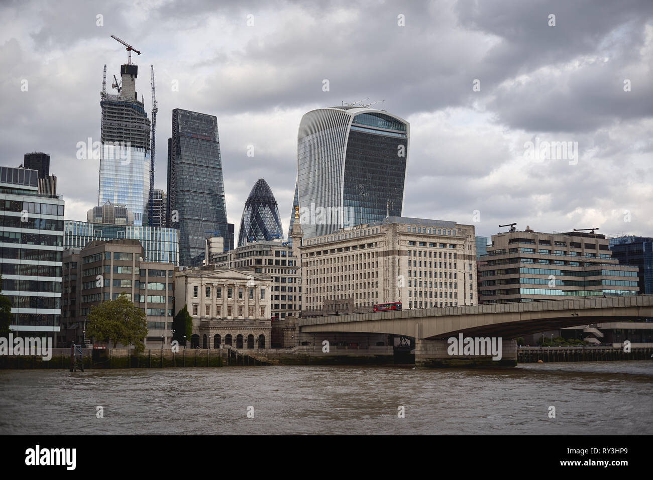 London, UK - October 2018. New skyscrapers under construction in the ...