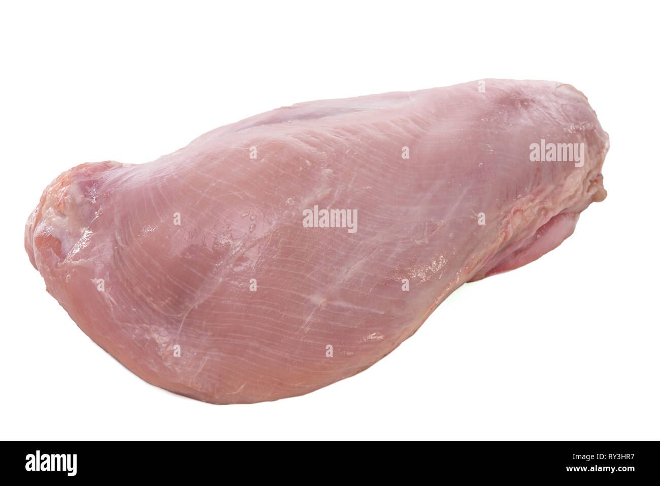 Raw turkey fillet on a white background Stock Photo - Alamy