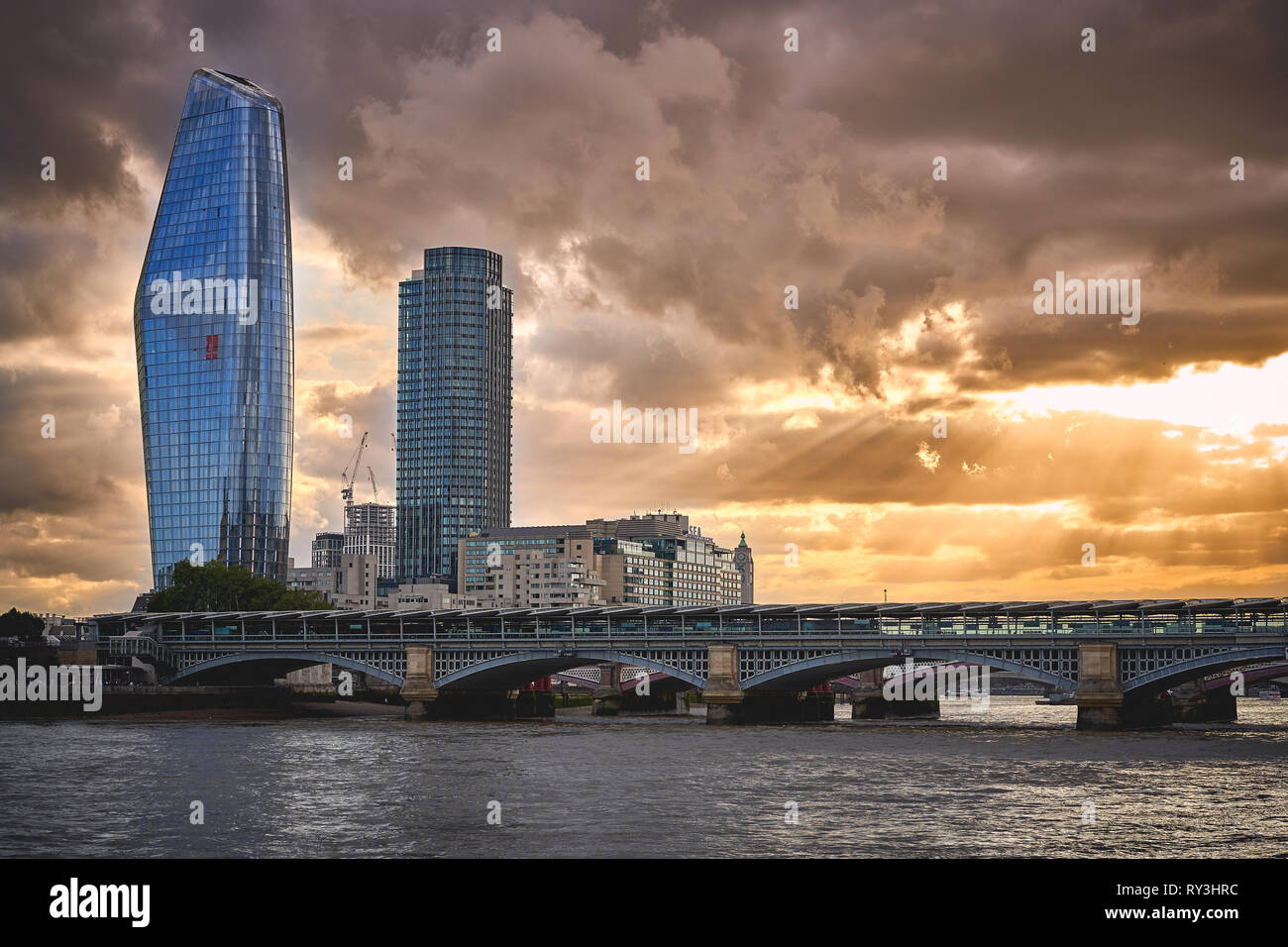 London, UK - October, 2018. New luxury residential high-rise buildings ...