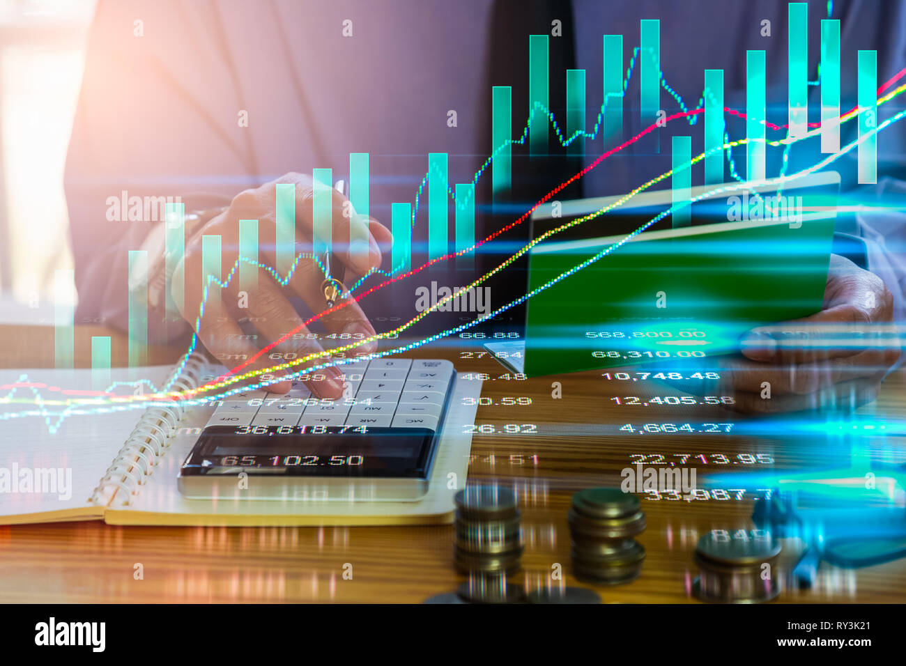 Stock market or forex trading graph and candlestick chart suitable for ...
