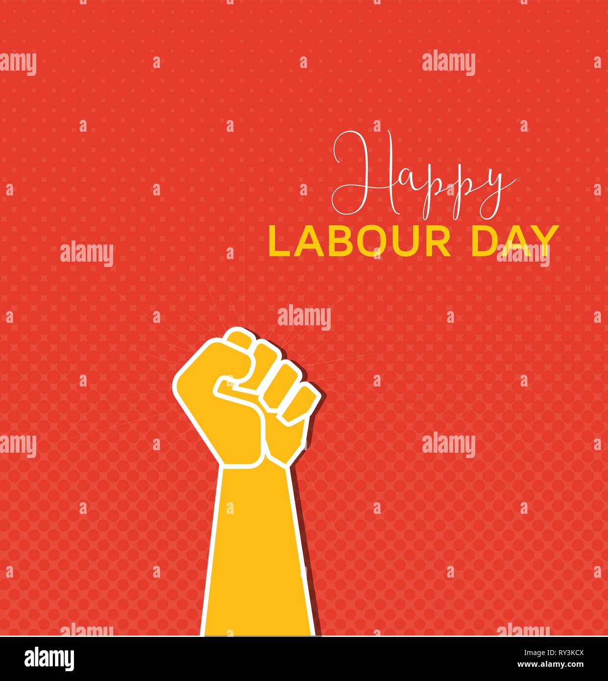 Happy International Labour Day on Red Background Design Stock Vector ...