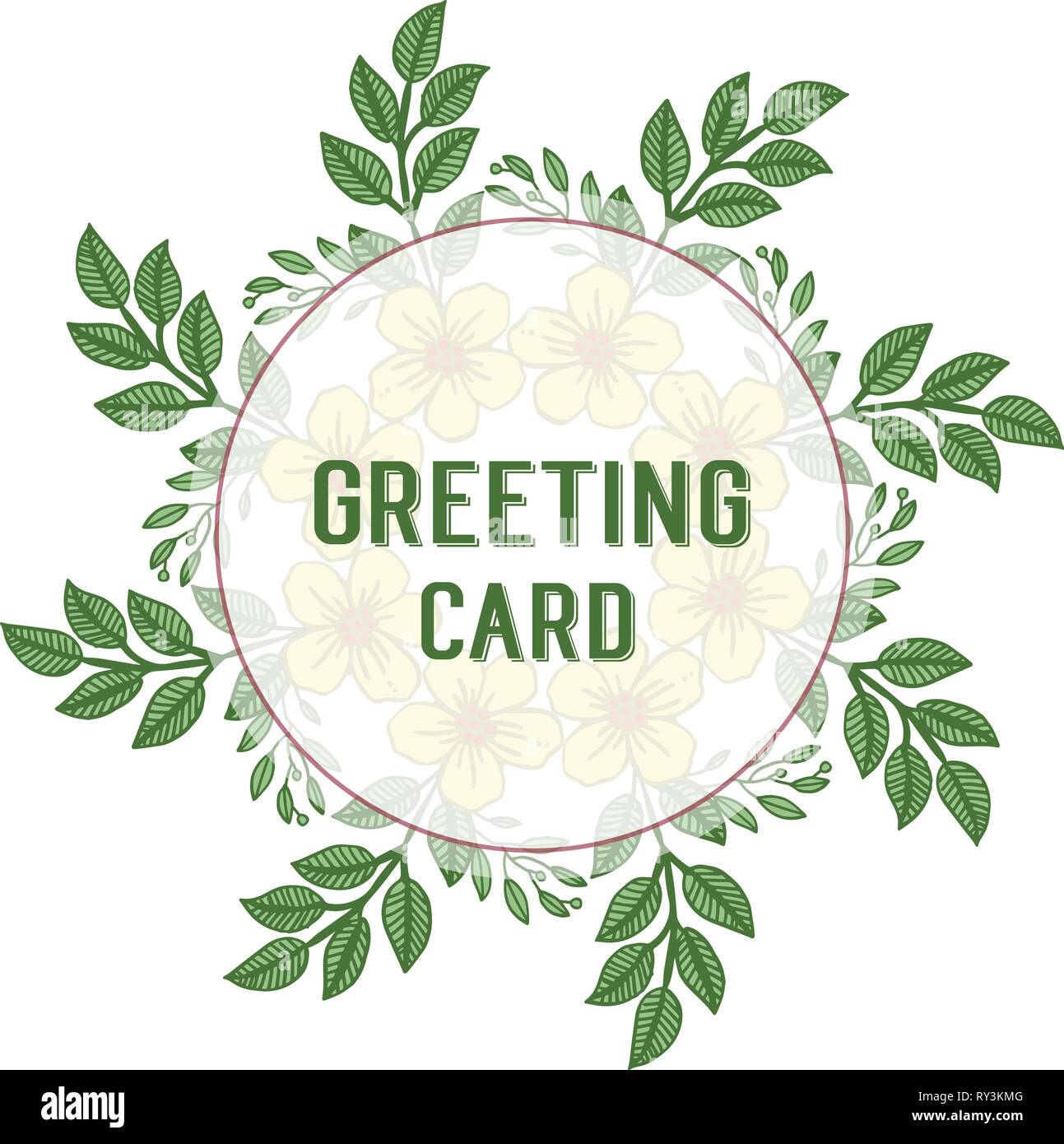 Vector illustration yellow flower frame for lettering of greeting card ...