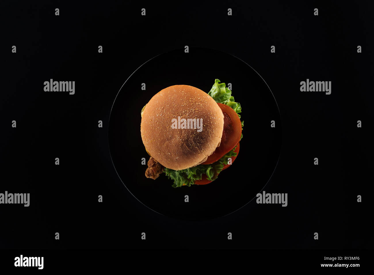 Chicken burger top shot hi-res stock photography and images - Alamy